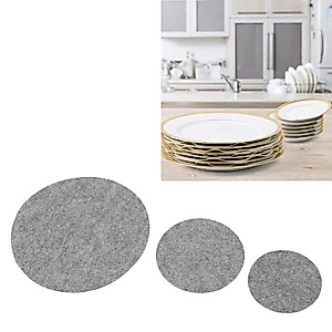 24Pcs Soft Felt Plate Dividers, 3 Sizes Round China Dish Storage Protectors Pads Dish Separators Protectors for Protecting and Stacking Your Cookware