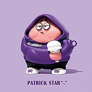 AirPods 2 / 1 (1st Generation 2nd Generation) Case, Patrick Star Cover, Protective Case, Shockproof,Supports Wireless Charging with Keychain, Cute, Soft Slim Cover, for AirPods 2nd Generation