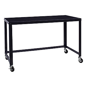Office Dimensions 21647 Black RTA 48" Wide Mobile Metal Desk Workstation Home Office Collection