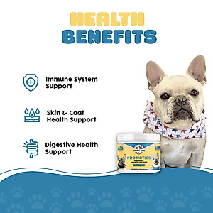 Dog Probiotics, Cat Probiotics, Probiotics for Dogs, Probiotics for Cat, 5 Billion CFUs + Prebiotics + Digestive Enzymes for Digestive Health & Immune Support, Skin & Coat, Dog Probiotic, 90 Grams