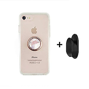 Phone Ring Holder Stand Rose Gold Pink Geometric Marble Universal Thin Finger Ring Grip 360° 180°Flip Ring Stand Grip Mount Compatible for Smartphones