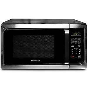Farberware Countertop Microwave 900 Watts, 0.9 cu ft - Microwave Oven With LED Lighting and Child Lock - Perfect for Apartments and Dorms - Easy Clean Brushed Stainless Steel