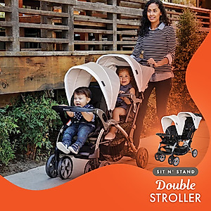 Baby Trend Infant and Toddler Double Stroller & Car Seat Combo, 2 Pc Set, Khaki