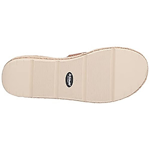 Dr. Scholl's Shoes Women's Once Twice Espadrille Wedge Sandal, Honey Brown, 8