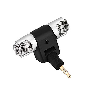 Mini Stereo Microphone for PC Laptop MD Camera, Directional Condenser Flexible Microphone Vlogging Microphone with 3.5mm Gold-Plating Plug