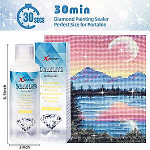 Diamond Painting Sealer 240ML Diamond Painting Glue with Spong Head 5D Diamond Painting Art Glue Sealer Accessories Permanent Hold & Shine Effect for Diamond Painting and Puzzles(8 OZ)