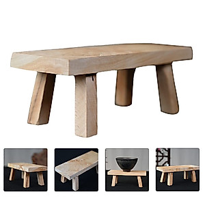 DECHOUS Step Stool Tree Stump Stool Desktop Wooden Stool Statue Wooden Stool Sculpture Portable Bed Stool Small Step Ladder for Kitchen Bathroom (As Shown) Mushroom Stool Kitchen Stool
