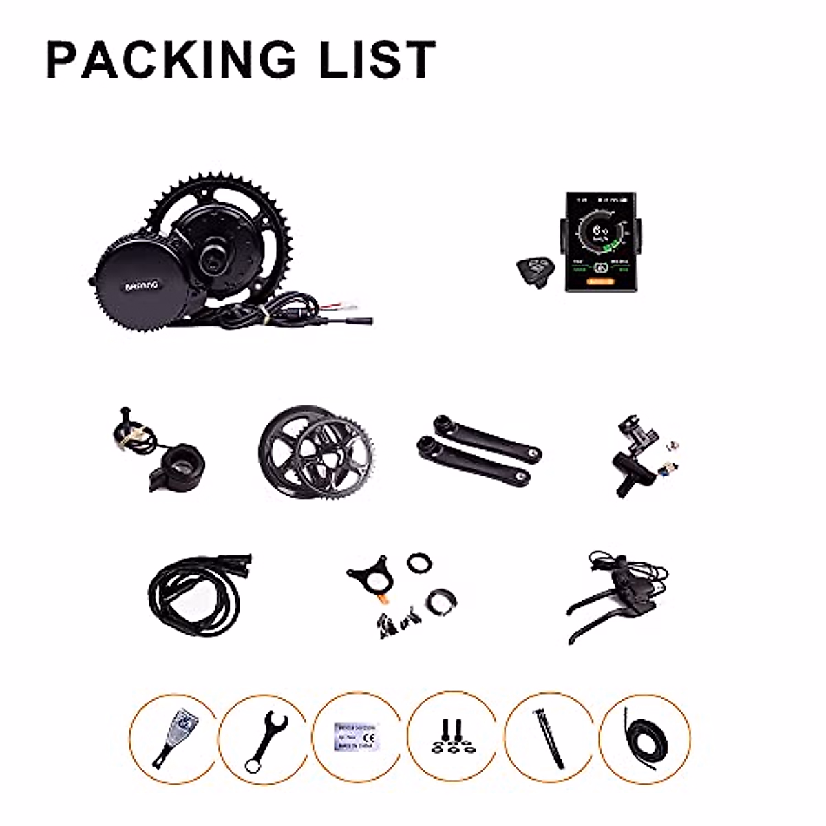 BAFANG BBS02 BBSHD 48V 750W 1000W Mid Drive Motor Kit Electric Bicycle Conversion Kits 8fun eBike Central Engine with Display for Mountain Bike Road Bike