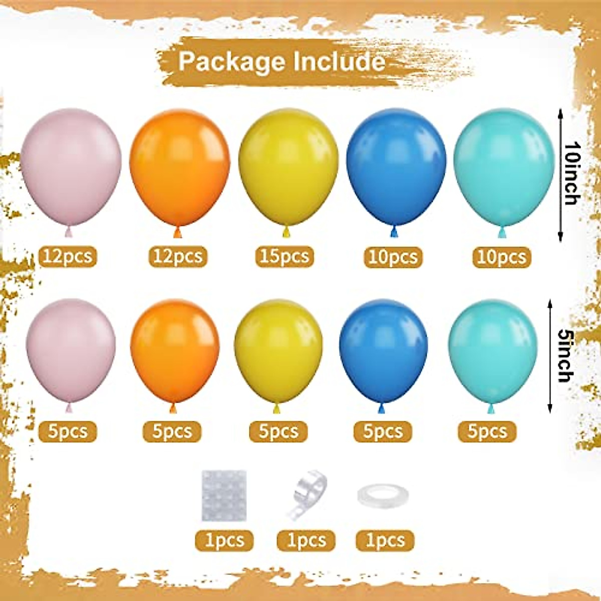 Balloons Arch Kit, 87PCS Rainbow Balloon Garland Kit Balloon Arch, Latex Balloon Rainbow Balloon in Blue Pink Yellow Orange for Kids Birthday Baby Shower Graduation Wedding Party Decorations Supplies