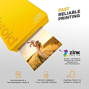 Zink Polaroid Mint Instant Print Digital Camera (Yellow), Prints on Zink 2x3 Sticky-Backed Photo Paper