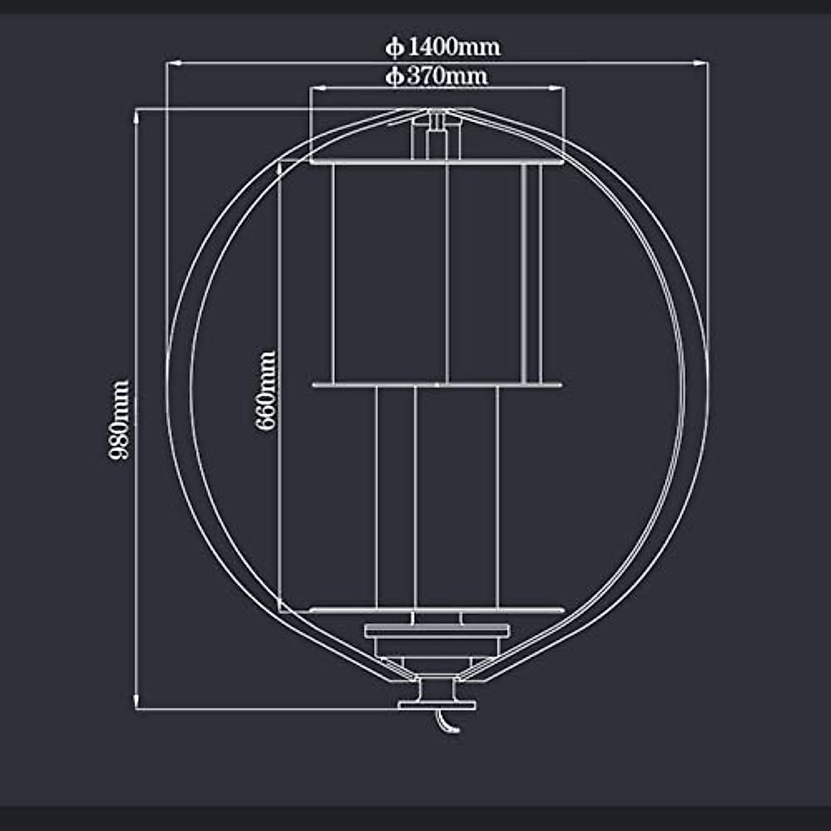 WANGYONGQI 500W Wind Turbine, Vertical Axis Magnetic Levitation Wind-Solar Complementarity Wind Turbine Generator for Street Light,12v,500W