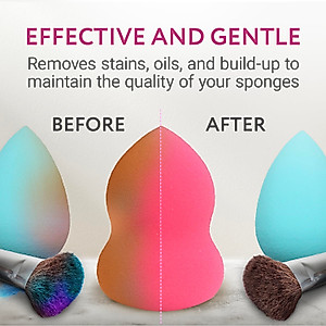 IMPRESA Makeup Sponge Cleaner - 8 oz - Removes Tough Stains, Residue, and Build-Up - Compatible with Foam Makeup Sponges and Beauty Blenders - Fragrance-Free and Dye-Free