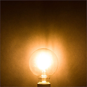 Simba Lighting LED Edison Vintage Vanity Globe Filament G25 (G80) 6W Dimmable 60W Equivalent (3 Pack) 120V Light Bulb for Bathroom Makeup Mirror, Medium E26 Base, CE, RoHS Compliant, Warm White 2700K