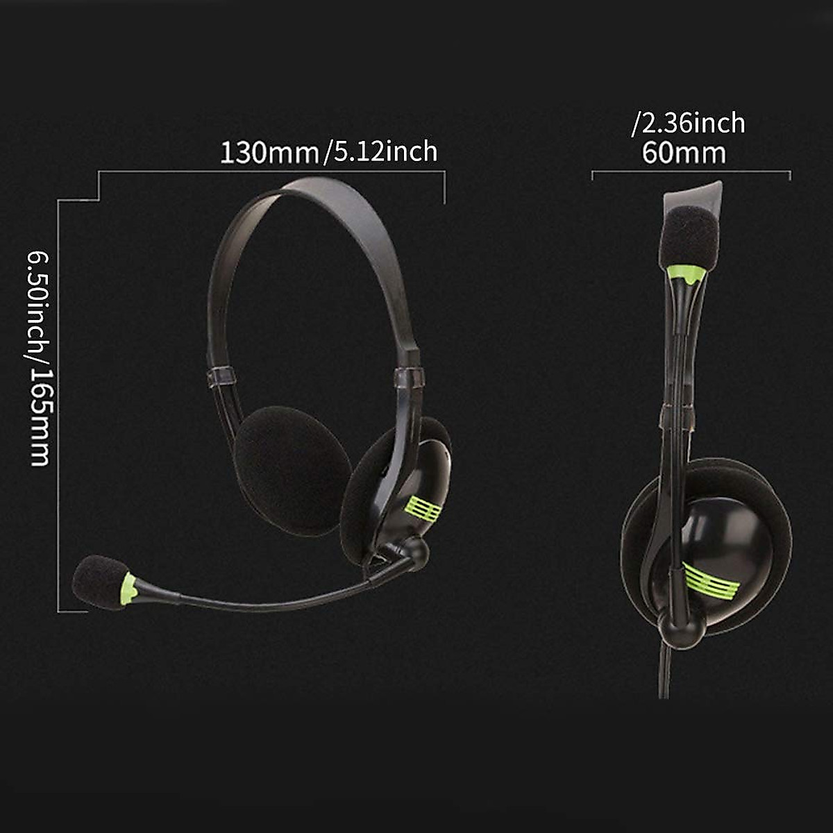 CALIDAKA USB Headset Computer Headset with Microphone, Lightweight PC Headset Wired Headphones Business Headset for Online Courses, Skype Chat, Call Center, Gaming,Noise Reduction