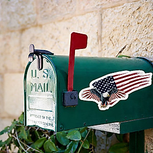 Reflective American Eagle Magnet for Car Waterproof Patriotic Waving USA Flag Magnetic for Auto Truck Vehicle – 10.78" x 5.6" for Military Memorial Day Patriots Veterans Day 4th of July