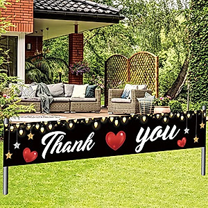 Labakita Black Large Thank You Banner for Employees, Staff Appreciation, Bridal Shower, Thanksgiving Day Friendsgiving Party Sign Decorations