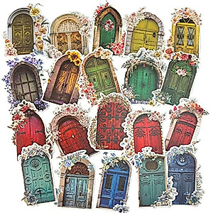 Aesthetic Scrapbook Paper of Flower Garden Series, 80Pcs Vintage Garden Door Scrapbooking Paper for Journaling Supplies, Bullet Junk Journal Kit Art Album Planners Diary DIY Crafts Embellishment