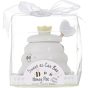 Sweet As Can Bee Ceramic Honey Pot with Wooden Dipper