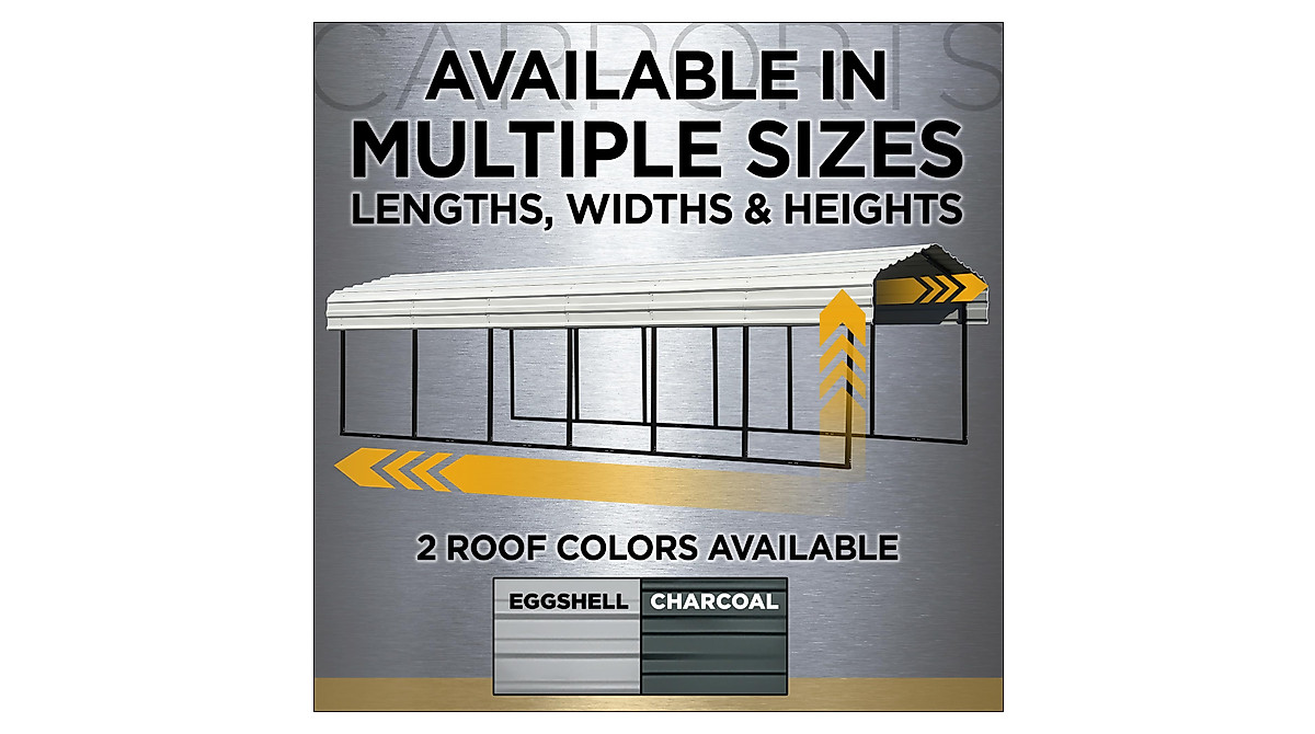 Arrow Carports Steel Carport Kit - Durable & Stylish