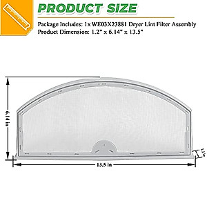 WE03X23881 Dryer Lint Filter Assembly by Techecook - Replacement for GE Hotpoint Dryer 4476390, AP6031713, PS11763056, EAP11763056