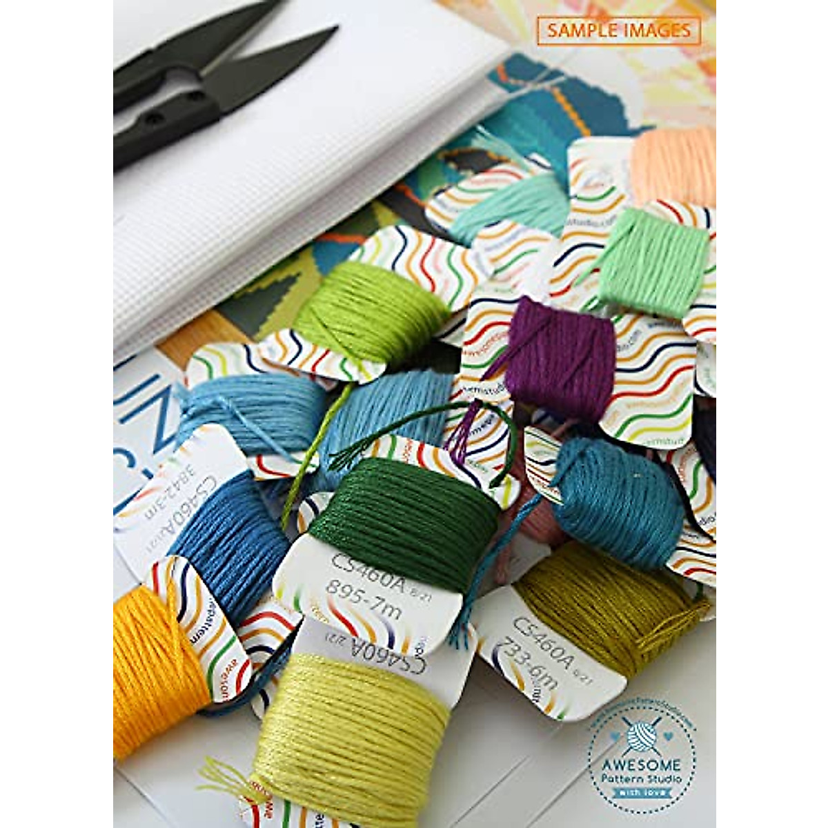 Mandala Hummingbird K309 Counted Cross Stitch KIT#2. Threads, Needles, Fabric, Clippers, Needle Threader and Printed Pattern Inside. Embroidery Pattern Kit
