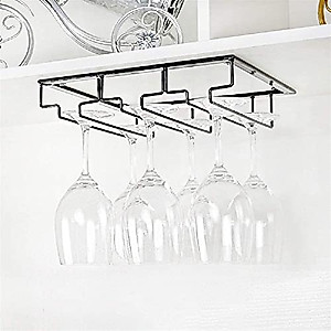 Black 4 Rows Wine Glass Shelf, Upside-down Home Goblet Iron Art Shelf, Wine Glass Hanging Storage Rack (Color : 3 Rows 1 Pack)