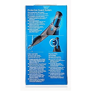 Nose Hair Trimmer, Series 3000 Nose, Ear and Eyebrow Trimmer Showerproof with Protective Guard System, Battery-Operated, No pulling Guaranteed - NT3650/16