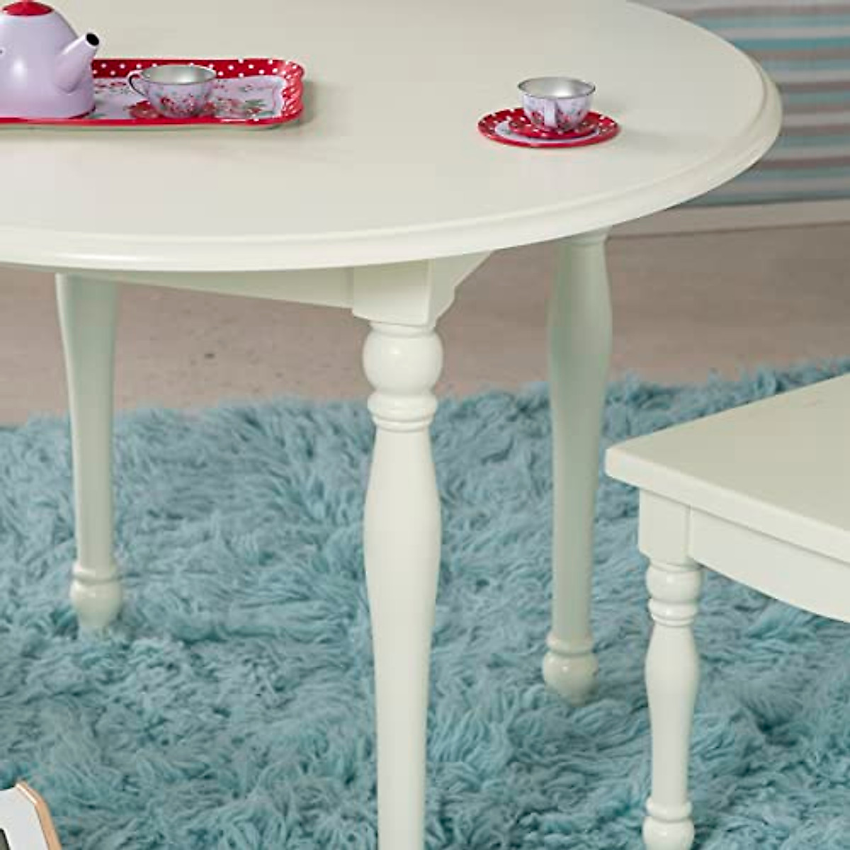 Powell Furniture Table and 2 Chairs, Cream Youth, Kid Size Chat Set