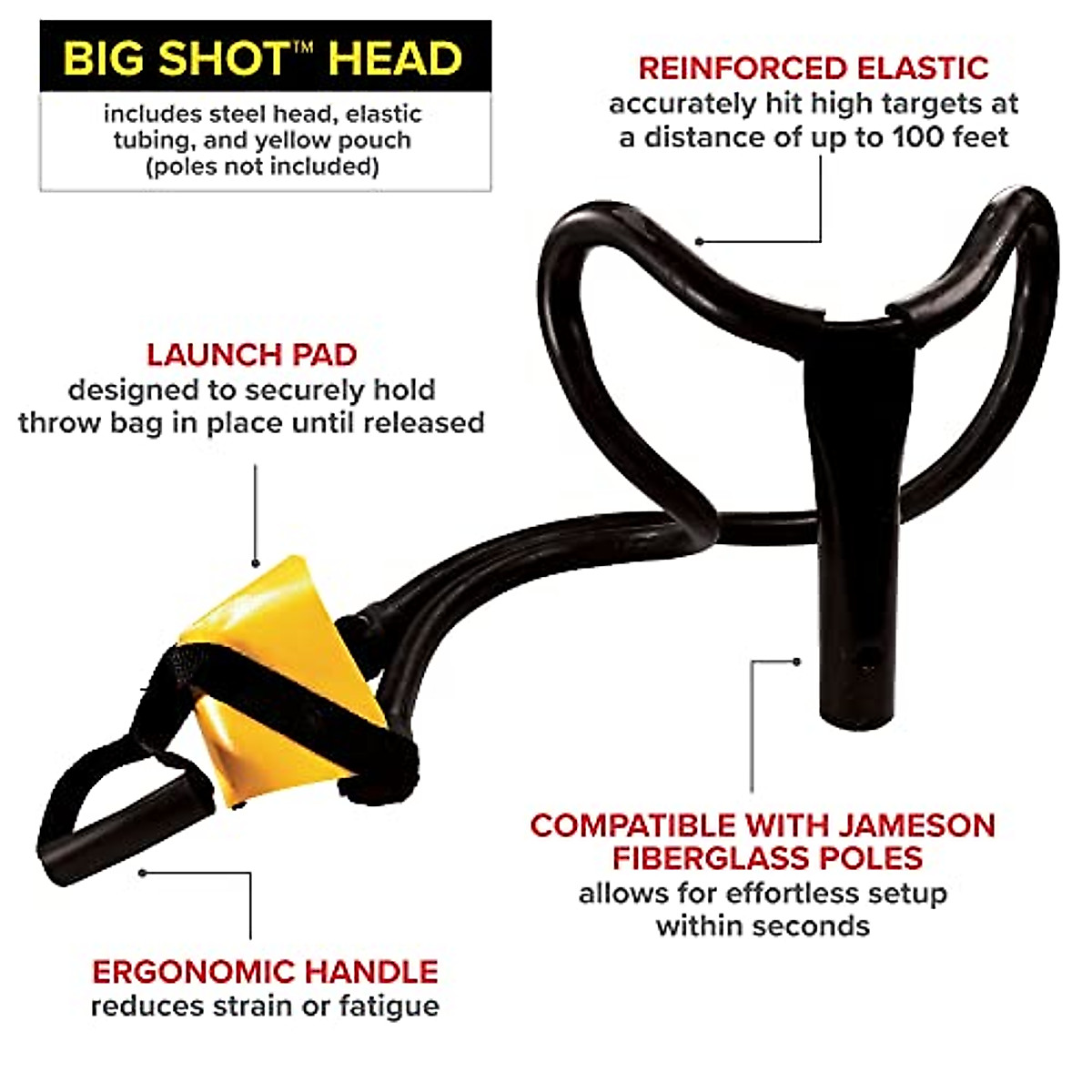 Jameson BIGSHOT SLING SHOT THROWLINE LAUNCHER ARBORIST TWO 4' POLES ARBORIST