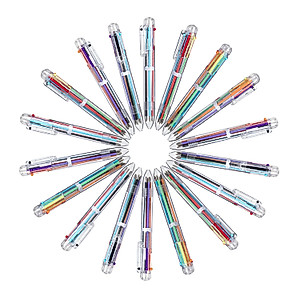 Favide 22 Pack 0.5mm 6-in-1 Multicolor Ballpoint Pen,6-Color Retractable Ballpoint Pens for Office School Supplies Students Children Gift,Kids Party Favors