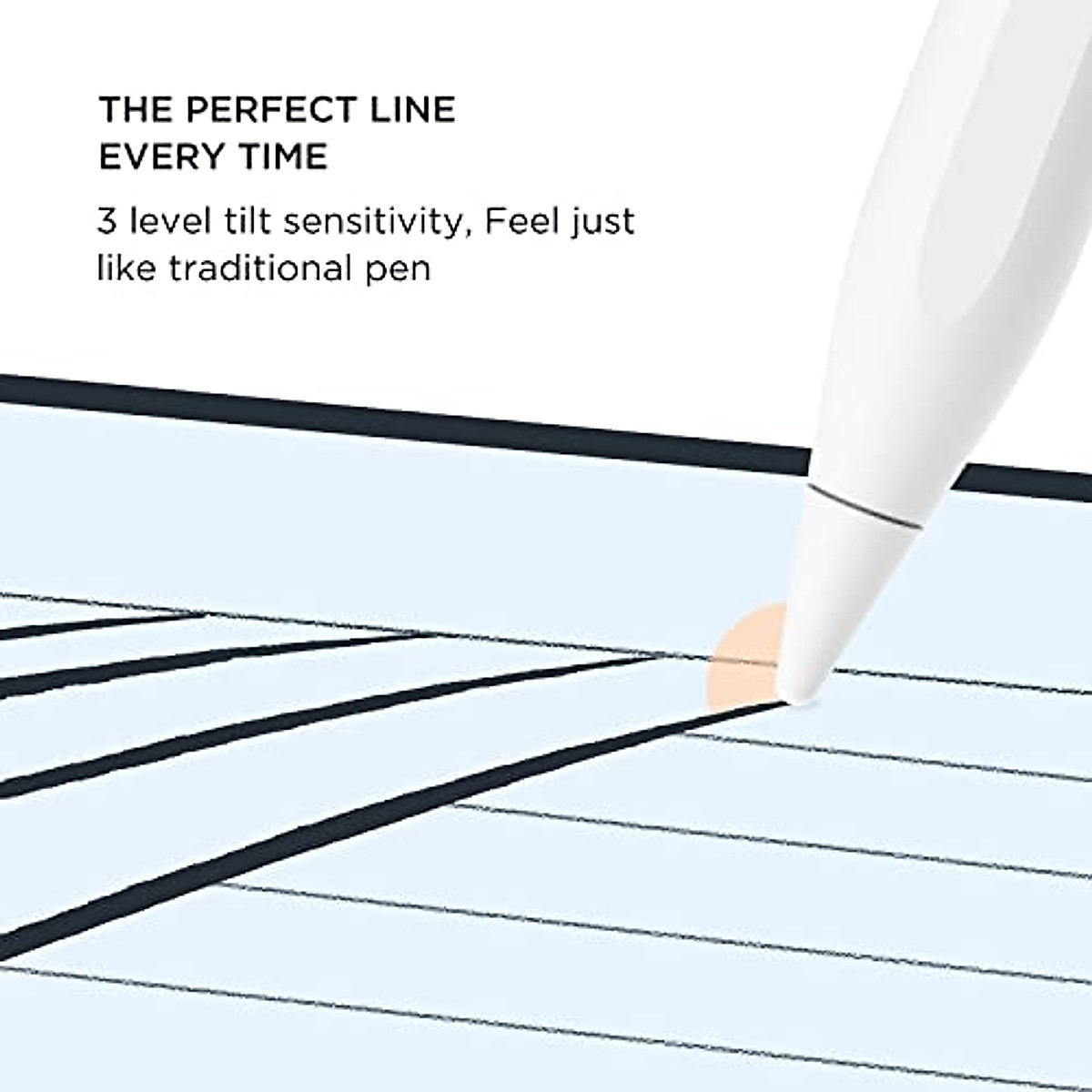 iPad Pen, Palm Rejection &Tilt G-senors Bluetooth Active Stylus Pencil for Apple iPad 2018-2023, Tablet Pen for iPad 6/7/8/9/10th Generation, iPad Pro 11/12.9 inch, Air 3/4/5, Mini 5/6