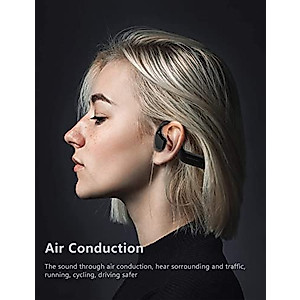 MOSAJIE Open Ear Headphones, Air Conduction Headphones Lightweight Bluetooth Wireless Sports Headset, with Built-in Mic, Up to 8 Hours Playtime, Waterproof Headset for Running Workouts Cycling