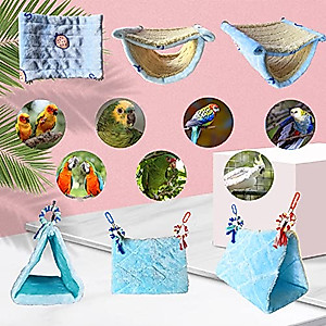 2Pcs Bird Nest Bed,Parrot Hanging Hammock Snuggle Hut Parrot House Bed Tent Toy Bird Cage Perch for Parakeet Budgies Cockatiels Cockatoo Finch Hamster Chinchilla