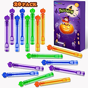 Kannove Halloween Mini Pumpkin Bubble Wands Toys Gifts for Kids 20 Pack,Small Halloween Basket Goodie Bag Stuffer Fillers Party Favors Prizes for Toddlers,Halloween Trick or Treat Toys for Boys Girls
