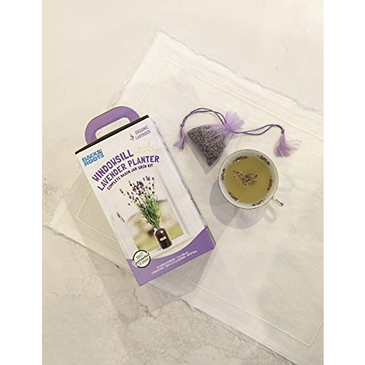 Back to the Roots Lavender Organic Windowsill Planter Kit - Grows Year Round, Includes Everything Needed for Planting