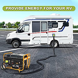 AOWEITOUR 4 Prong 30 Amp Generator Extension Cord,NEMA L14-30P/L14-30R 10 Gauge SJTW,Twist Lock Plug Heavy Duty Electric Extension Wire,125/250V,30Amp 7500W (40FT)