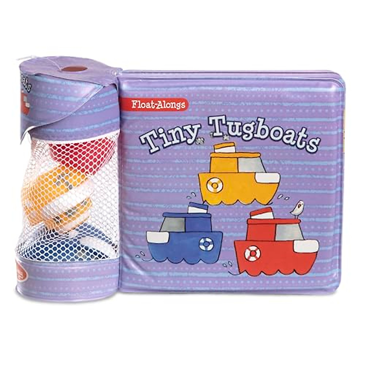 Melissa & Doug Children’s Book - Float-Alongs: Tiny Tugboats (Bath Book + 3 Floating Tugboat Toys)
