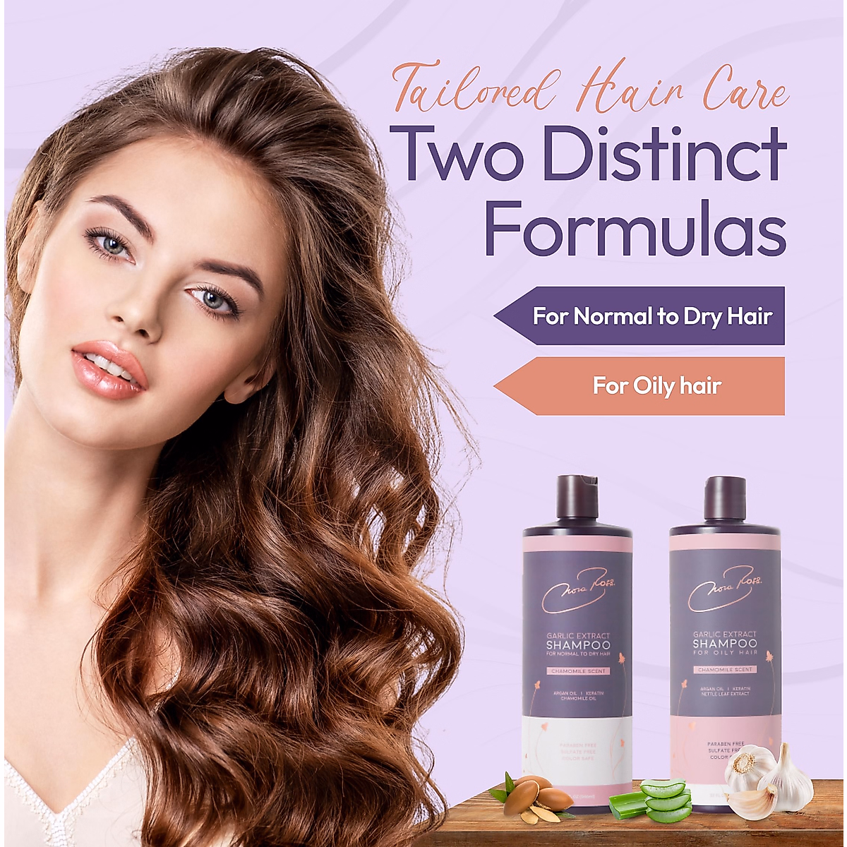 Nora Ross Garlic Shampoo with Chamomile Scent for Normal to Dry Hair, Thickening & Volumizing Formula, All Natural Care against Excess Hair Loss - 32 Oz