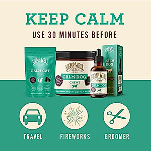 Hemp Well Calm Cat Soft Chews - Anxiety & Stress Relief Formula, Organic Ingredients, Soothes & Relaxes, Improves Behavior, 60 Count