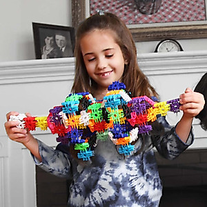 Lux Blox Mega Flexer Rainbow Colors. Building Blocks Kit for Kids Girls and Boys. Learn About Science and Engineering with This STEM STEAM Toy. Gift Option for Children