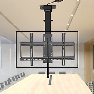 RAJYQODIS Motorized Tv Mount, Tv Motorized Lift with Remote Control and Memory Setting, Vertical and Ceiling Installation Methods, Fits 26-70inch TVs