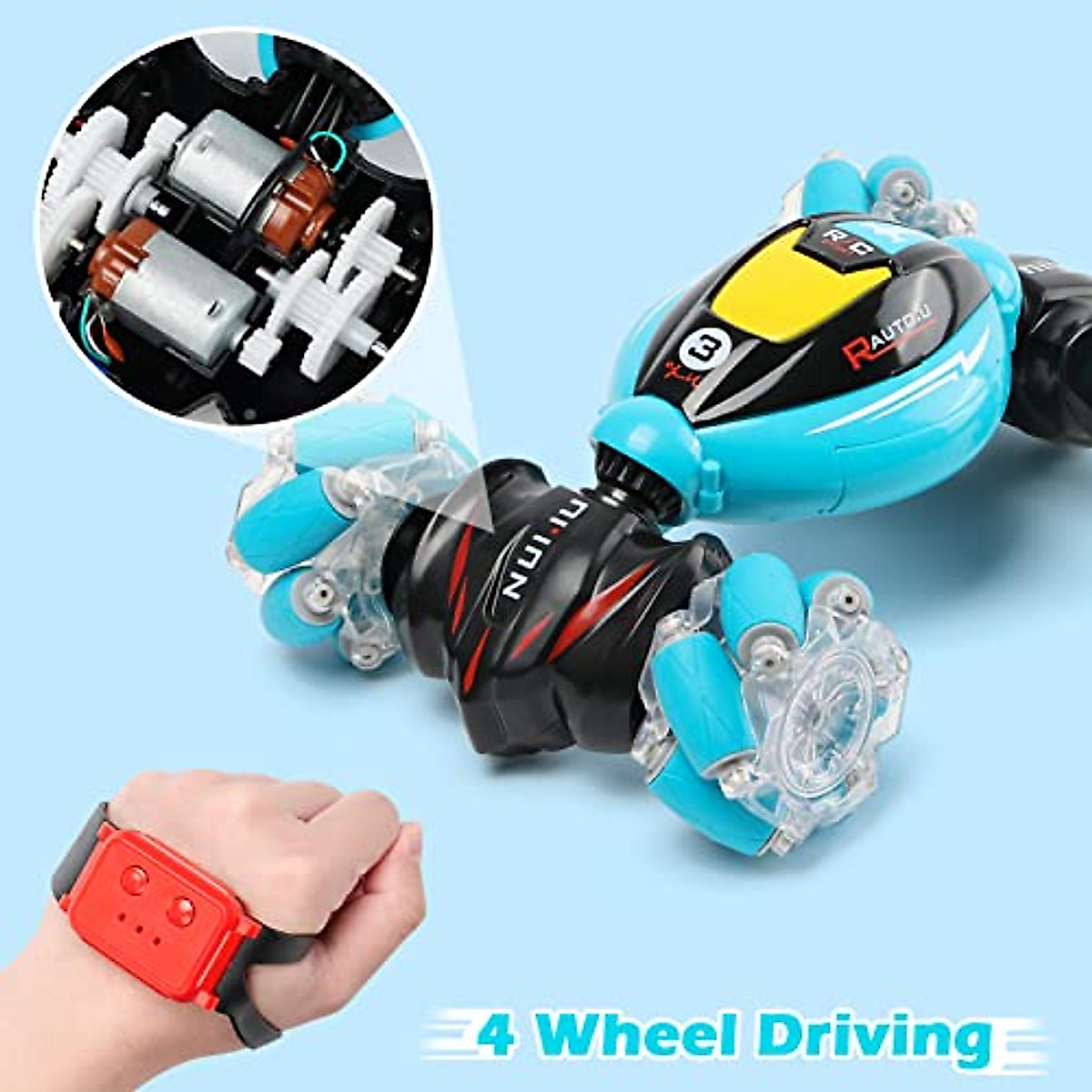 DDAI RC Cars Gesture Sensing Stunt Car - Best Gifts for Boys 6-12 Year Old 360° Rotating 4WD Remote Control Car Transform 2.4Ghz Hand Controlled RC Car Birthday Presents for Kids Age 7 8 9 10 11 yr