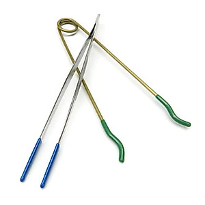 Set of 2 Steam Tweezers Ultrasonic Set Rubber Tips 8" Long and Inside Ring Holder for Steam and Ultrasonic Cleaning Jewelry Tool Tips Coating for Securely Holding to Not Mar Scratch the Article By JTS