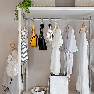 Maitys 18 Pcs Purse Hanger Hook Acrylic Bag Hanger Handbag Tote Bag Rack Holder Closet Organizer Storage for Backpacks Tote Holder Over The Closet Rod Hook for Storing Handbags Satchels (Gray)