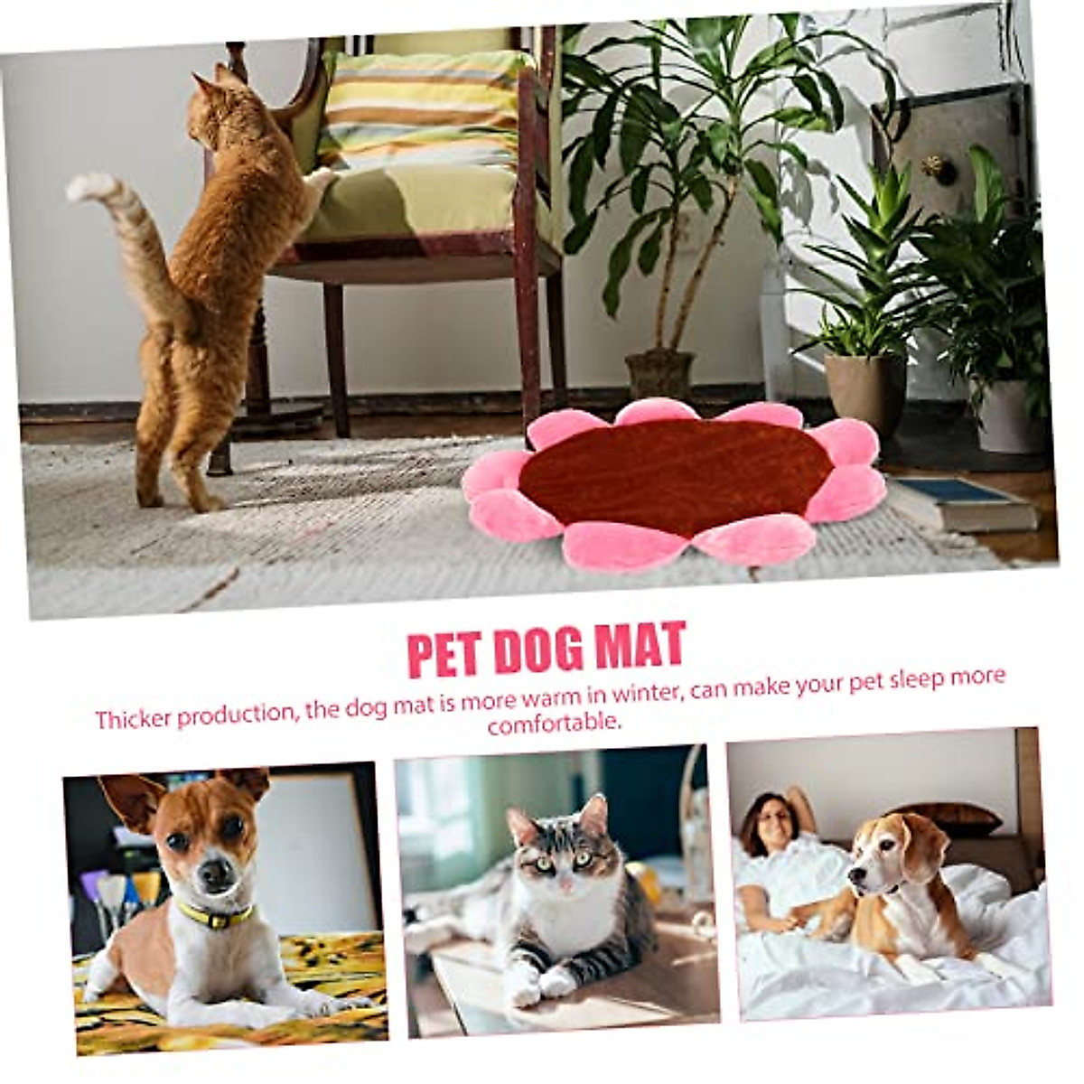 ABOOFAN Pet Mat Cat Mat for Food Household Cleaner Plush Sofa Dog Mat Funny Doormat Small Pet Bed Washable Pet Pad Small Dogs Mat Warm Cat Bed Crystal Velvet to Sleep Plush Dog