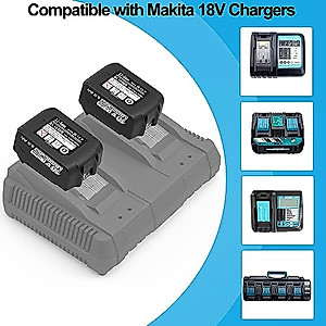 rebicacate 2Packs 18V 5000mah Replacement Battery for Makita 18V Battery 5.0ah BL1830 BL1850 BL1860,Compatible with 18V Makita Battery Tools and Chargers