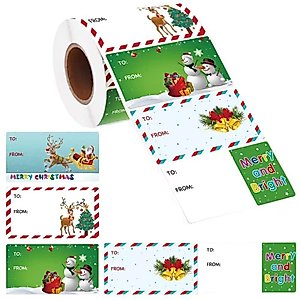 Gift Tags Stickers- 500 Pcs Christmas Gift Tags Stickers Taeekiy, 3 * 1.6inch Self Adhesive Christmas Name Labels Gifts Stickers.Suitable for Holidays, Birthdays, Weddings, Party, Etc(Gift Tags 500)