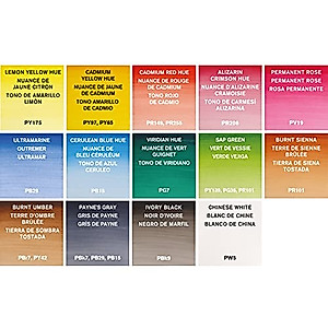 Winsor & Newton Cotman Watercolor Paint Set, Field Set, 14 Half Pan w/ Brush, Mixing Palette
