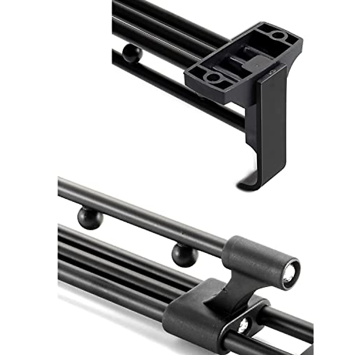 Autuwintor Hanger Rail Pull-Out Closet Rod Telescopic Wardrobe Pull Out Clothes Hanger Rail with Mounting Screws Top-mounted Black 14" Heavy Duty Retractable Quantity-1pcs