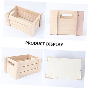 FUNOMOCYA 1pc Wooden Desktop Storage Basket Wood Desk Containers for Fruit Rustic Storage Bins Table Organizer Wood Nesting Storage Box Rustic Wood Crates Wooden Table Storage Box Organizer